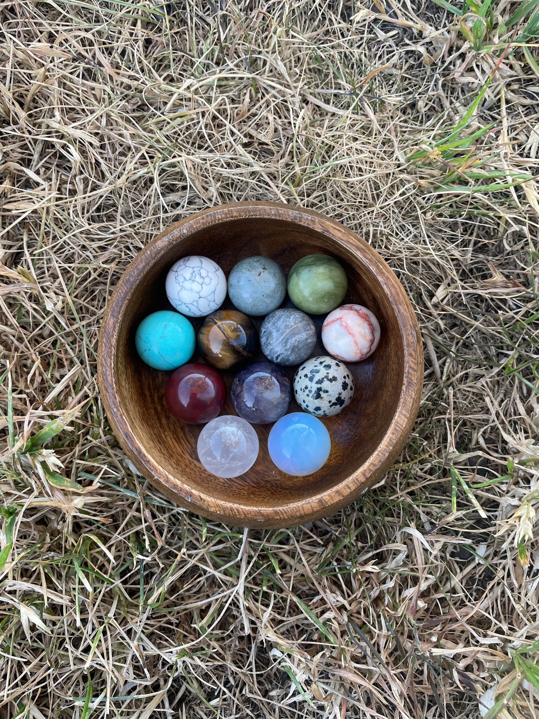 20mm Mixed Crystal Spheres || Natural and Synthetic Gemstone Balls - Etsy