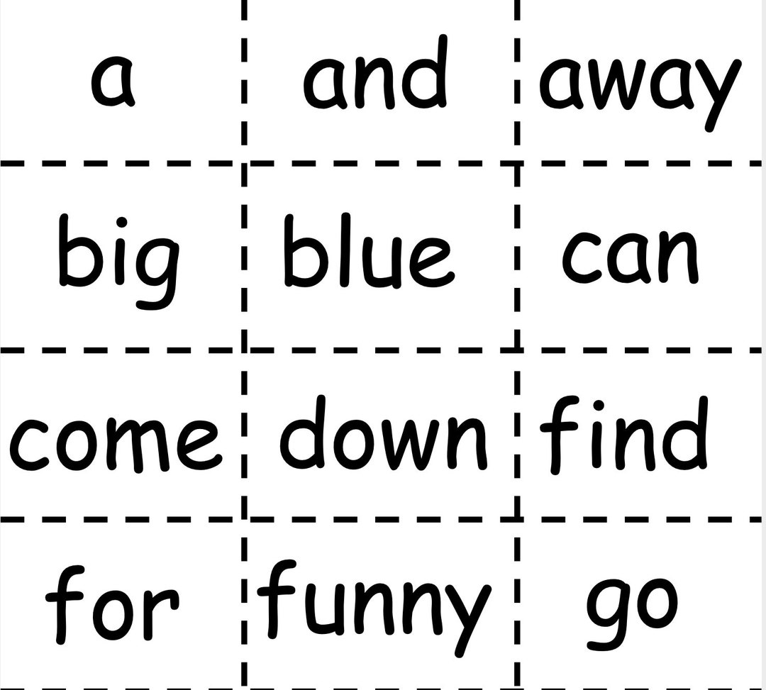 Pre-kindergarten - Printable Dolch Sight Words - Flashcards - Etsy