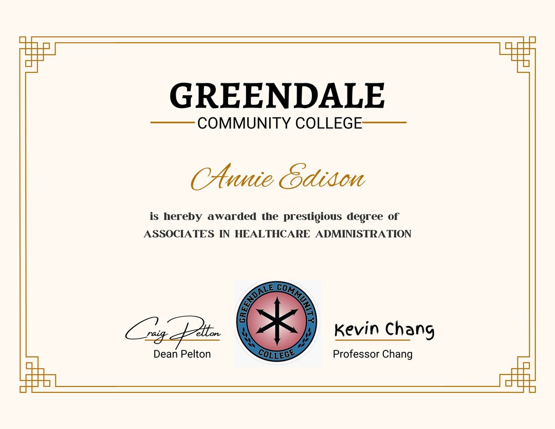 PRINTABLE DIGITAL Greendale Community College Diploma Customizable From ...
