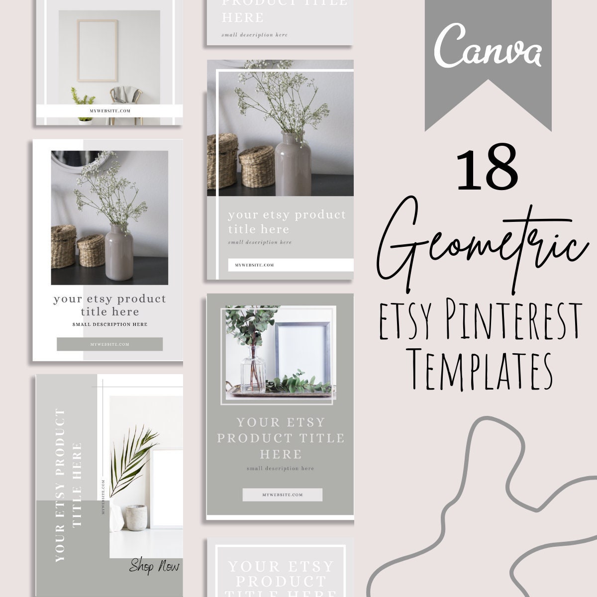 Canva Pinterest Templates, Pinterest Pins, Canva Templates, Geometric ...