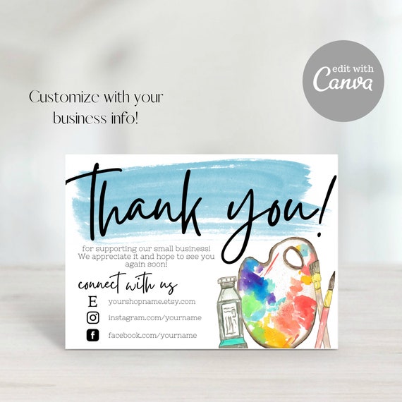 Thank You For Your Order Etsy Thank You Card Small Business | Etsy