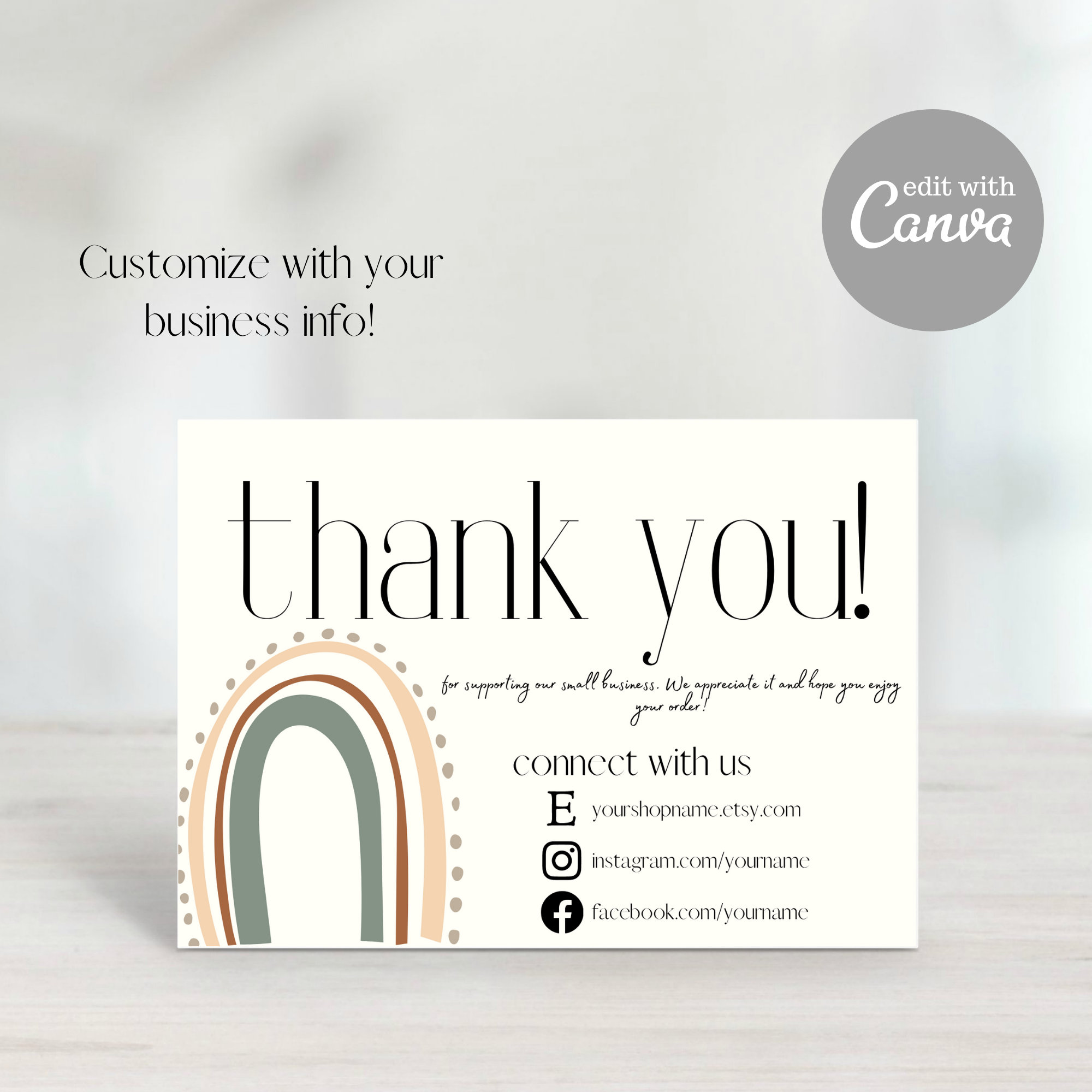 Thank You for Your Order Etsy Thank You Card Small Business - Etsy