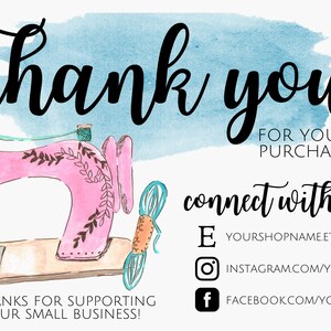 Thank You for Your Order, Etsy Thank You Card, Small Business Thank You,quilting Thank You ...