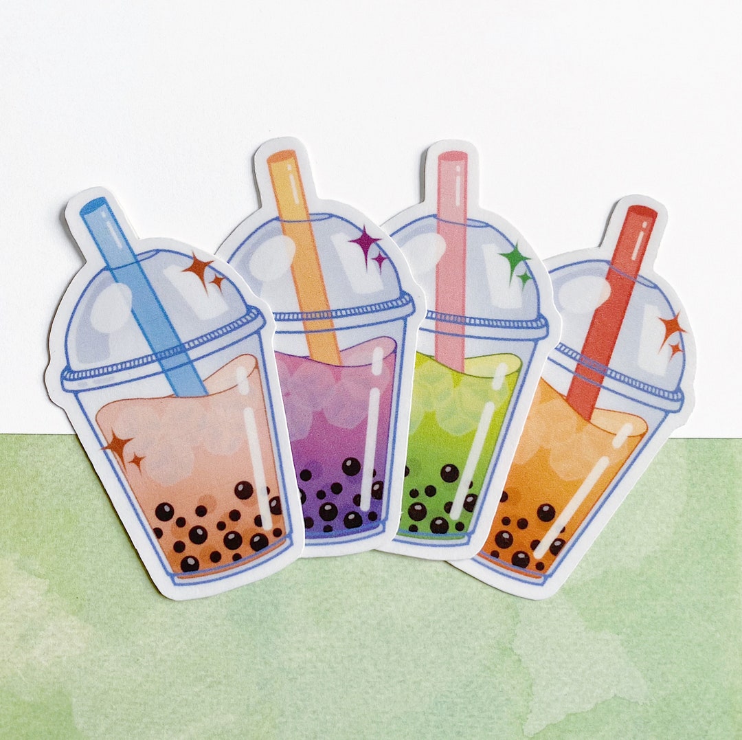 Cute Bubble Tea/boba Milk Tea - Matte and Gloss Die-cut Stickers - Etsy ...