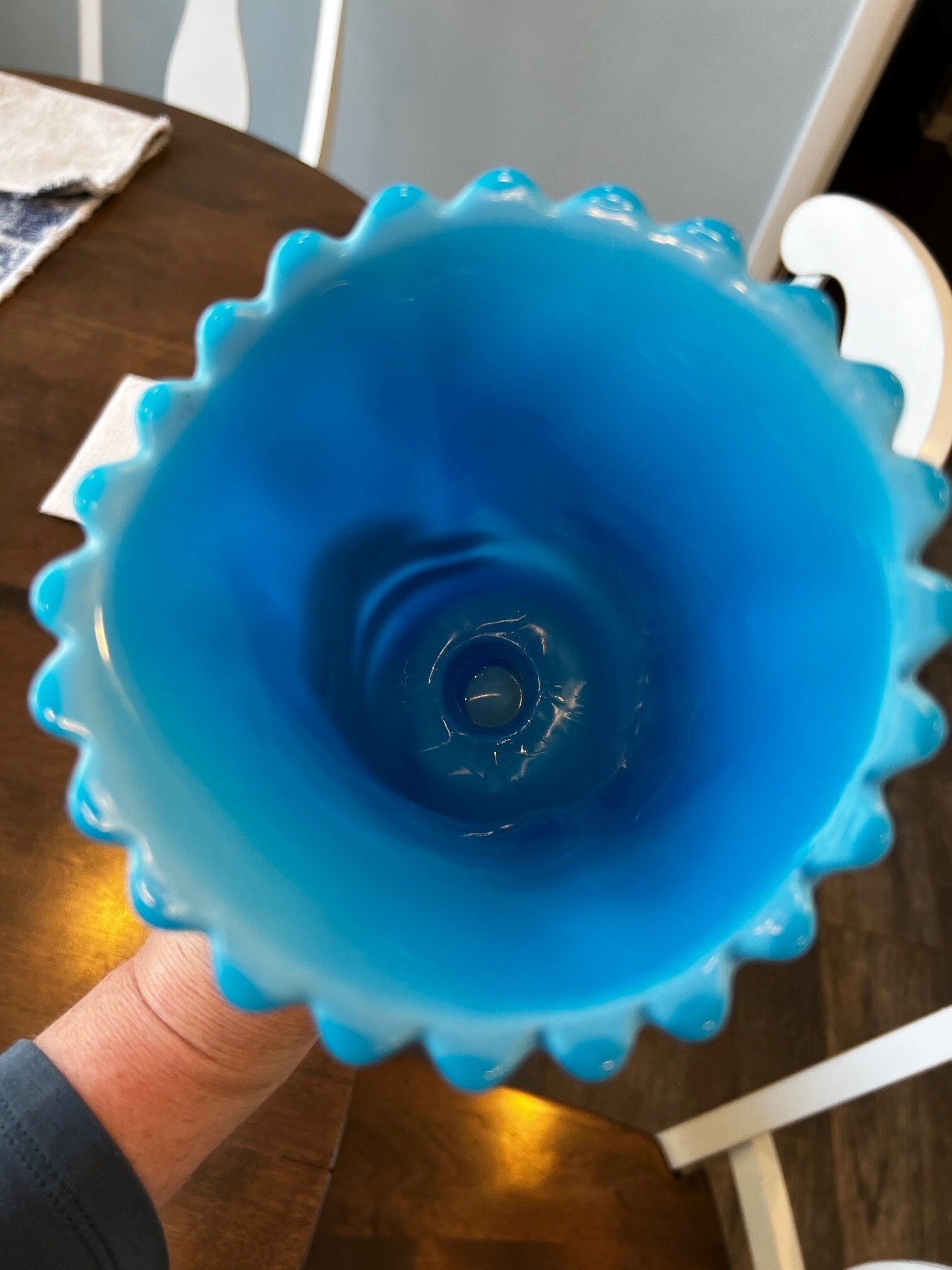 Atterbury Turquoise Milk Glass Vase - Etsy