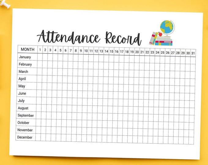 Homeschool Attendance Log Printable, Homeschool Planner, Teacher ...