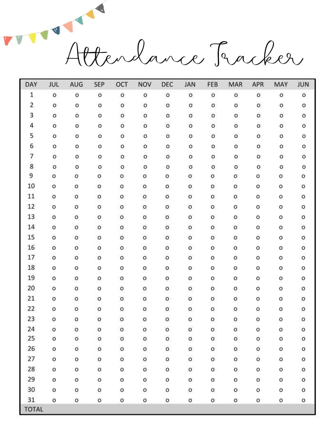Homeschool Attendance Record Log Tracker Sheet - Etsy