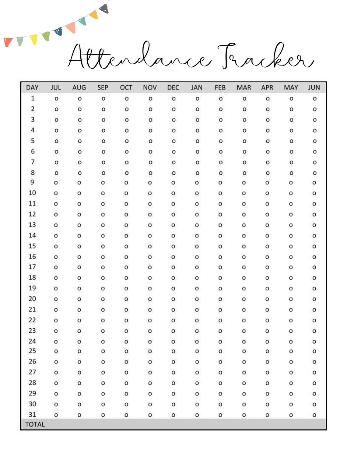 Homeschool Attendance Record Log Tracker Sheet - Etsy