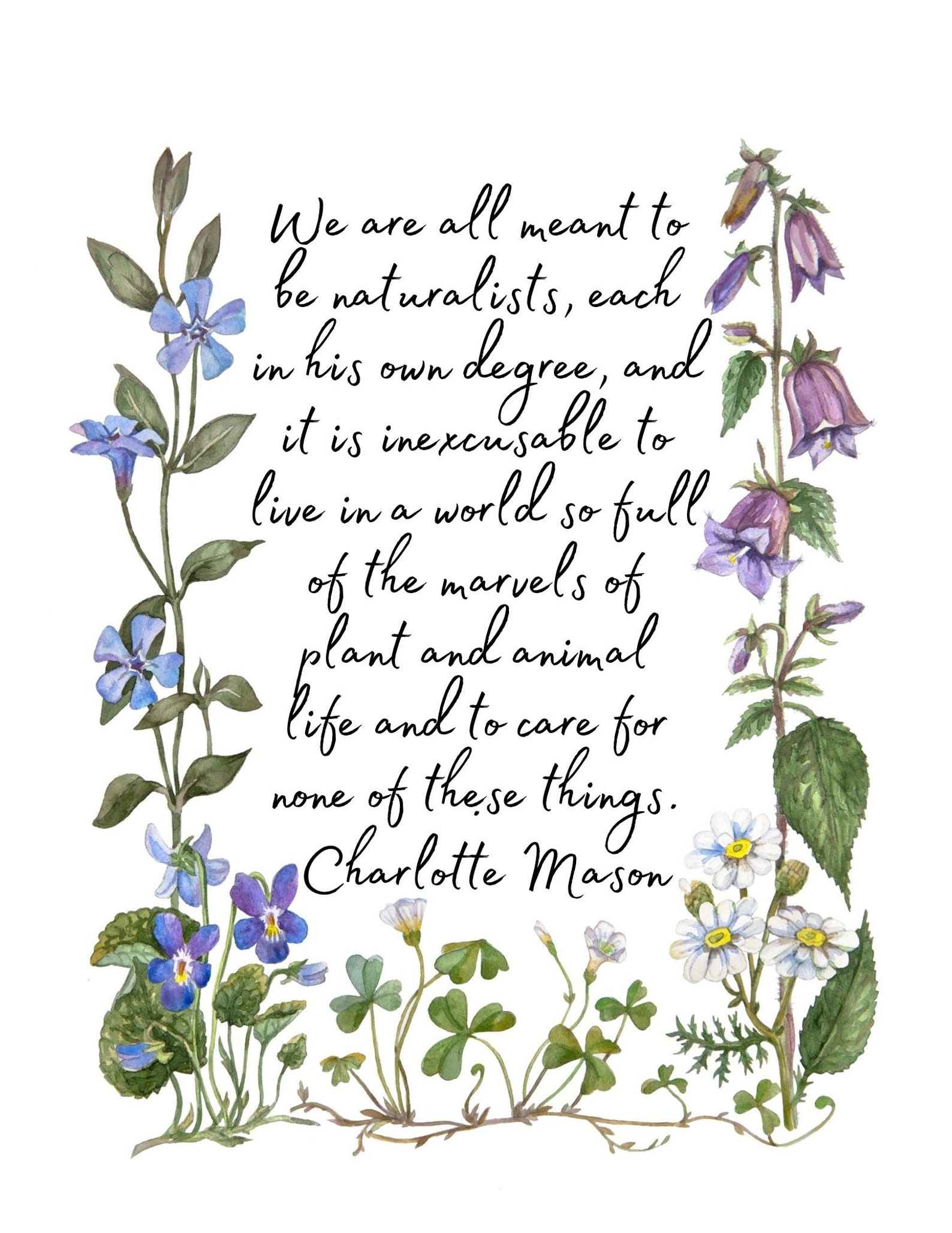 Charlotte Mason Quote Naturalist - Etsy