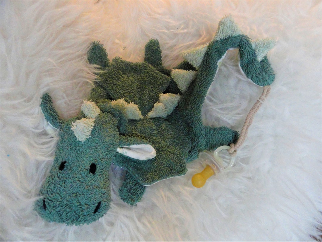 Cuddly Toy Pacifier Dragon Dark Mint Eucalyptus Dragon Comfort Blanket ...