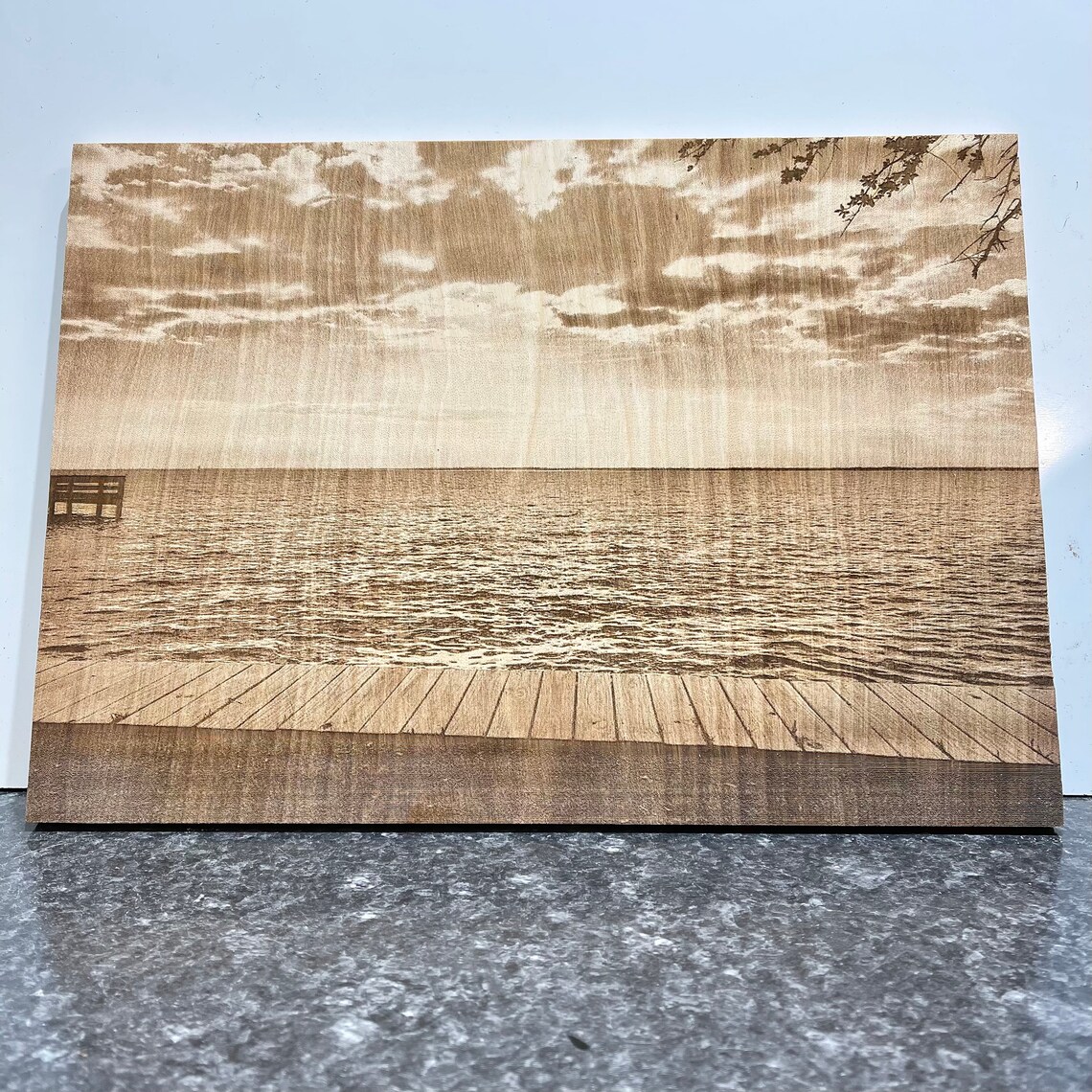 Custom Landscape/Sunset Photo Engraving On Wood | Etsy