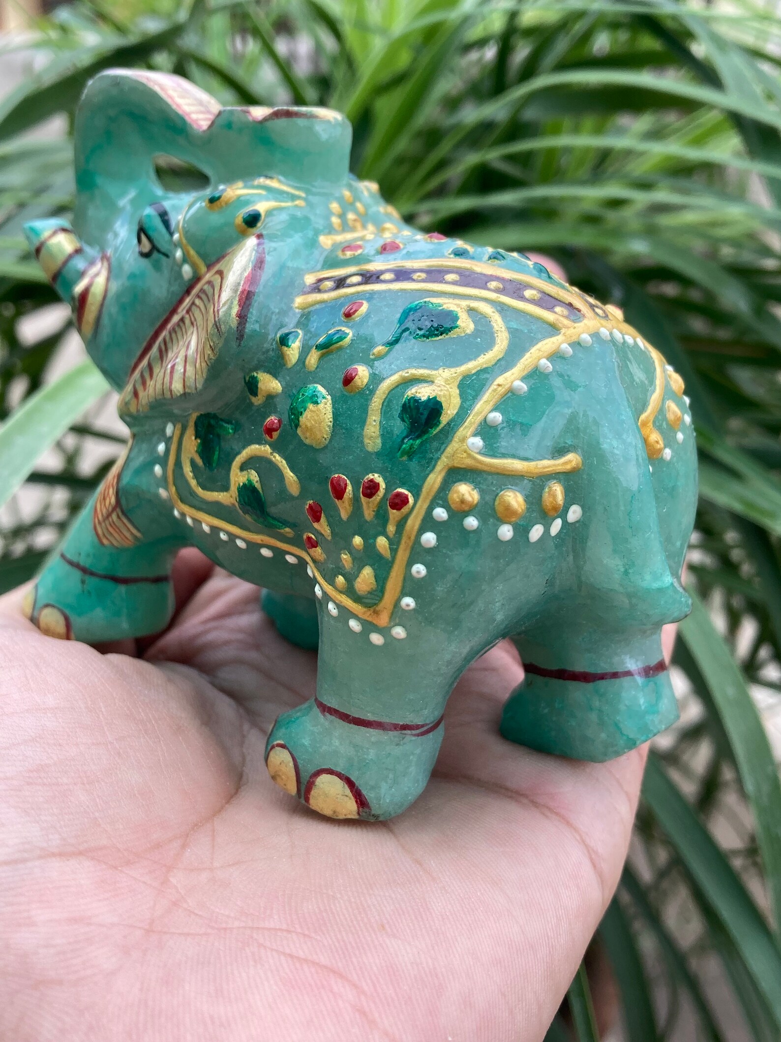 Indian Jade Hand-Painted Elephant | Etsy
