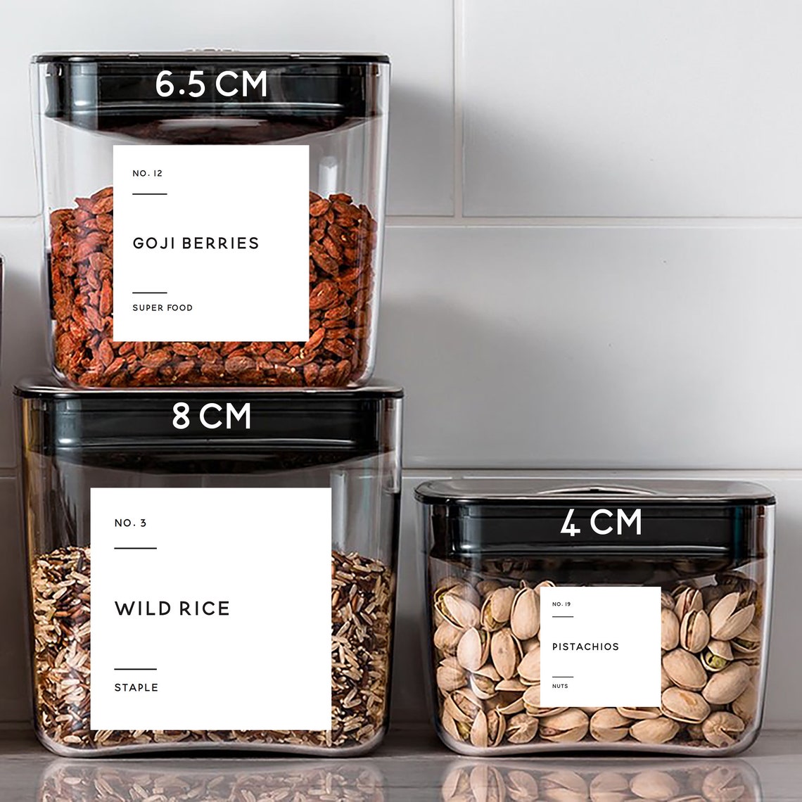 Modern Minimalist Pantry Labels 65x65mm Basic Sets or | Etsy
