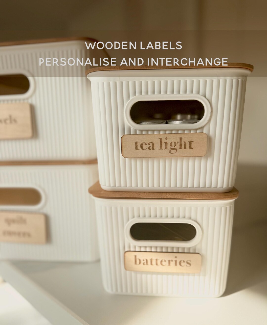 Modern Classic Wooden Labels Small Customisable and Interchangable ...