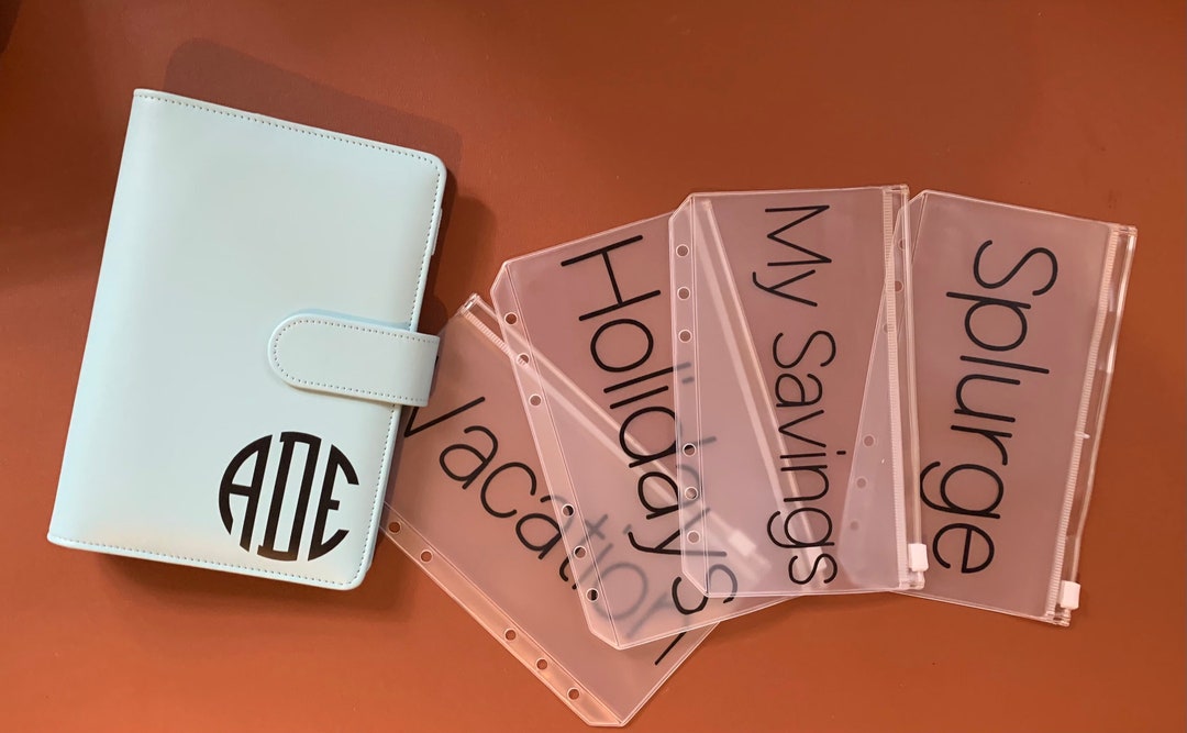 A6 BUDGET BINDER Monogrammed Money Binder Cash Envelopes Budget Binder ...