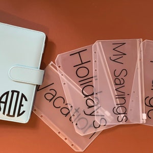 A6 BUDGET BINDER Monogrammed Money Binder Cash Envelopes Budget Binder ...