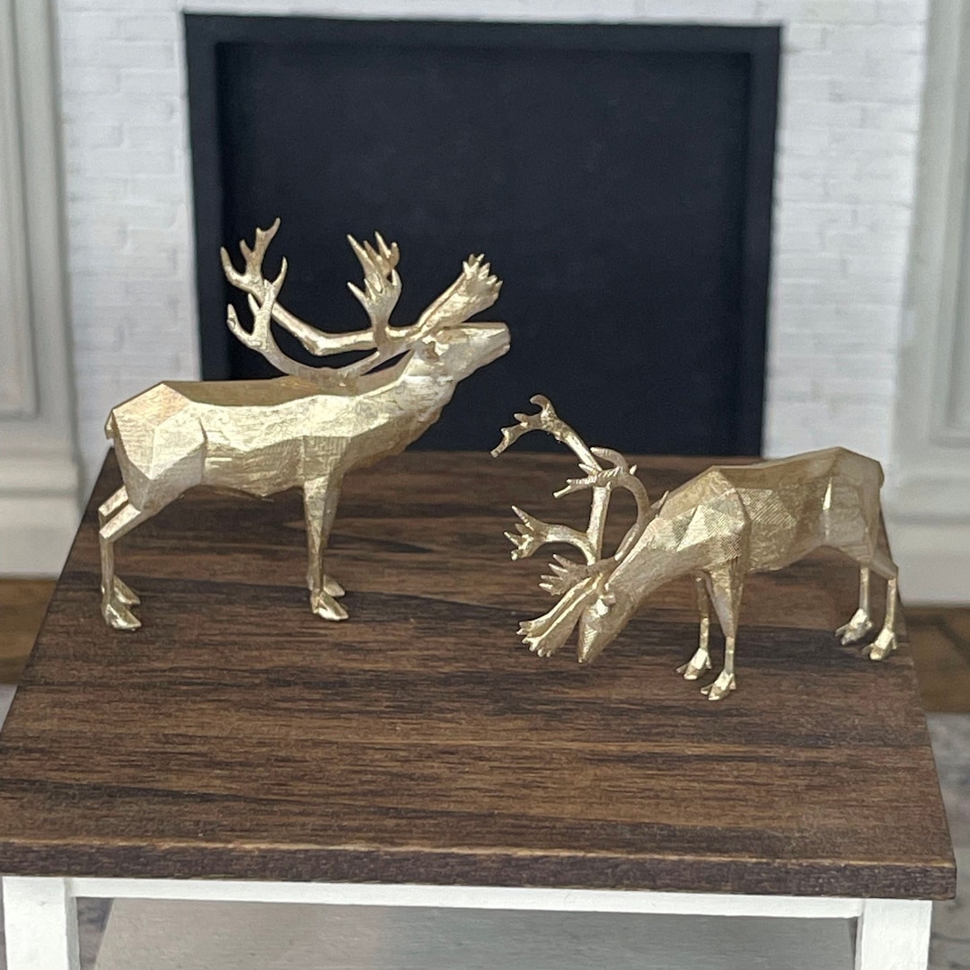 1:12 Scale Dollhouse Miniature Reindeer Decor - Set of 2 - Etsy