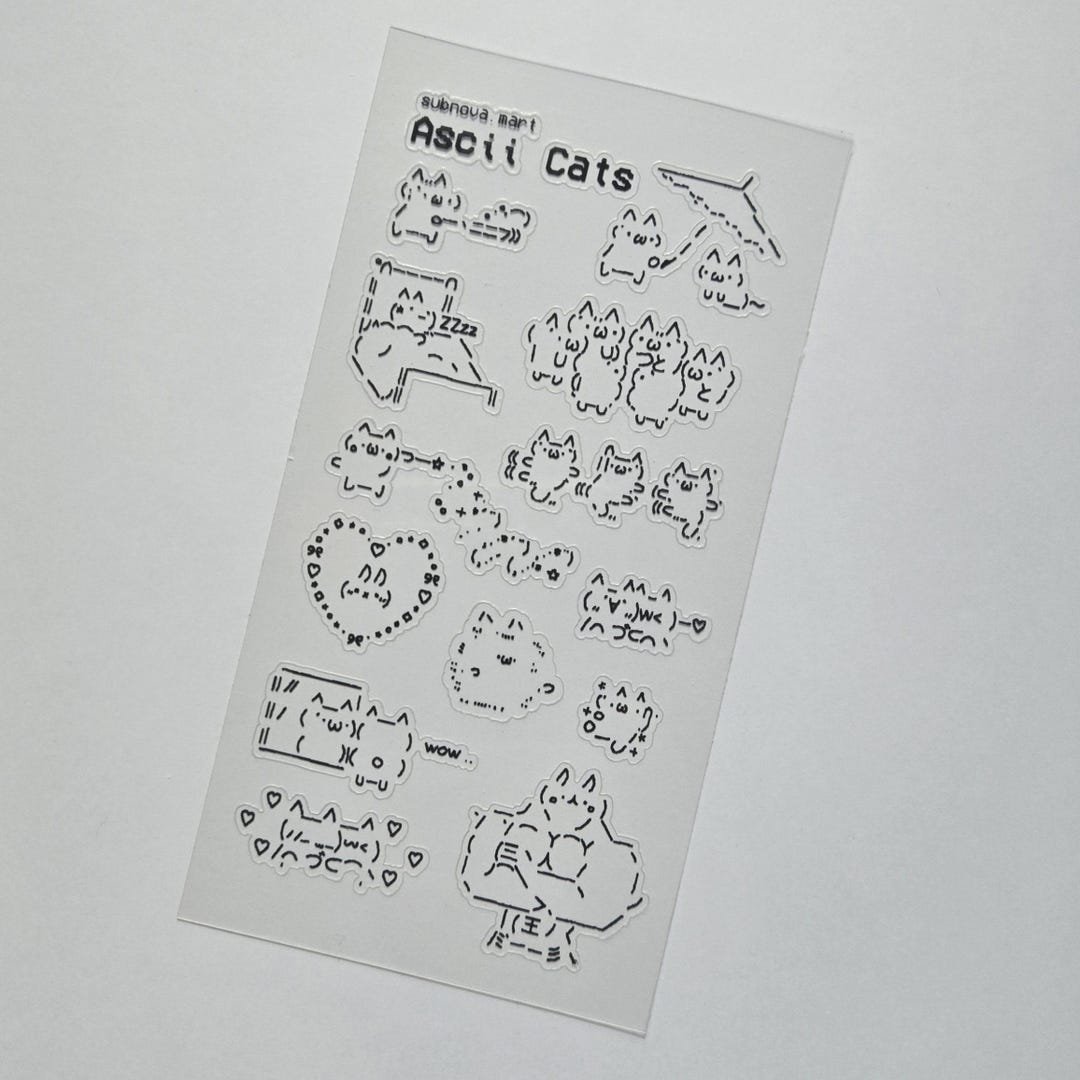 ASCII — Clear Sticker Sheet - Etsy