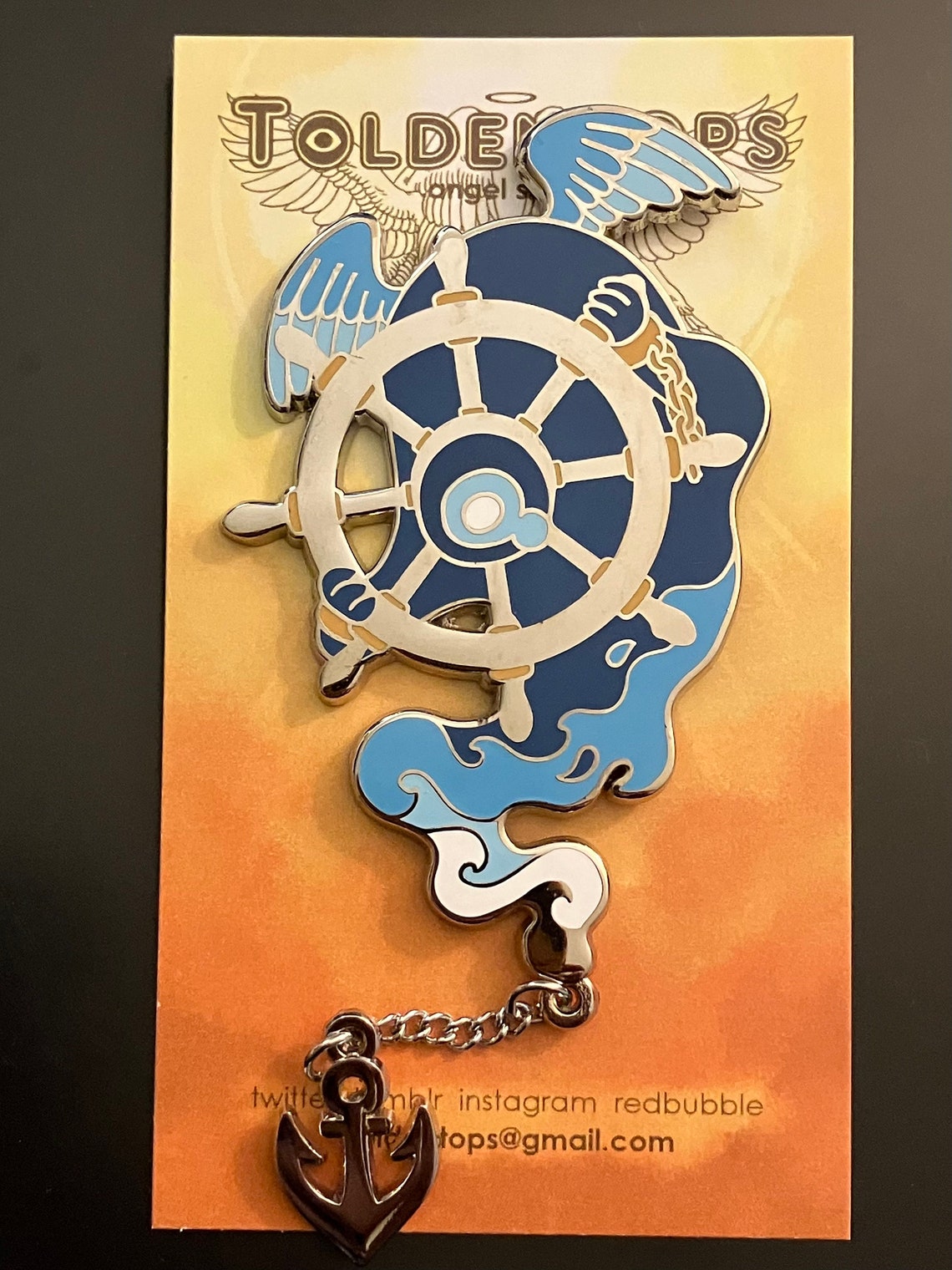 ANGEL SERIES: Sunken Angel-ocean Blue Enamel Pin - Etsy
