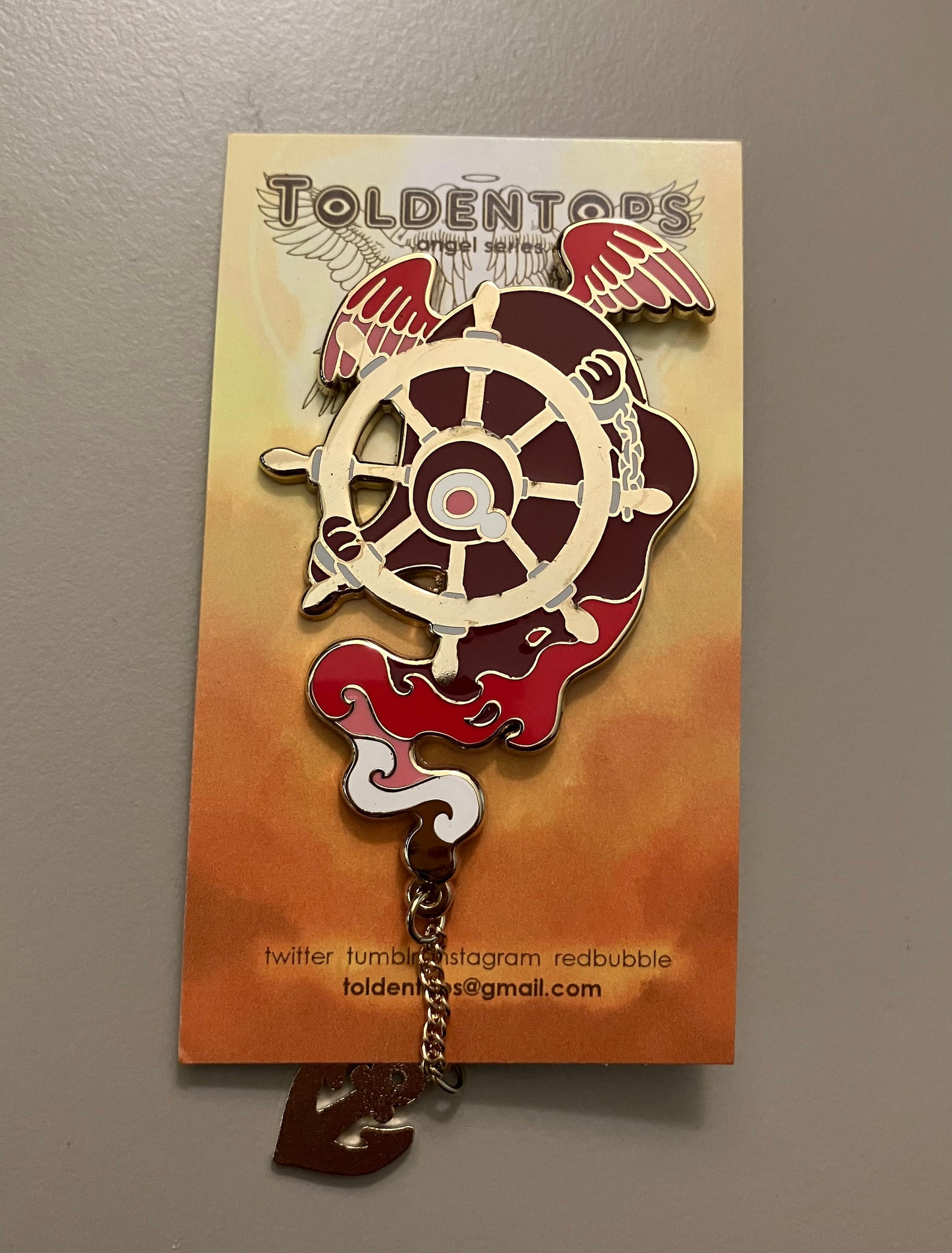 ANGEL SERIES: Sunken Angel-wine Red Enamel Pin - Etsy