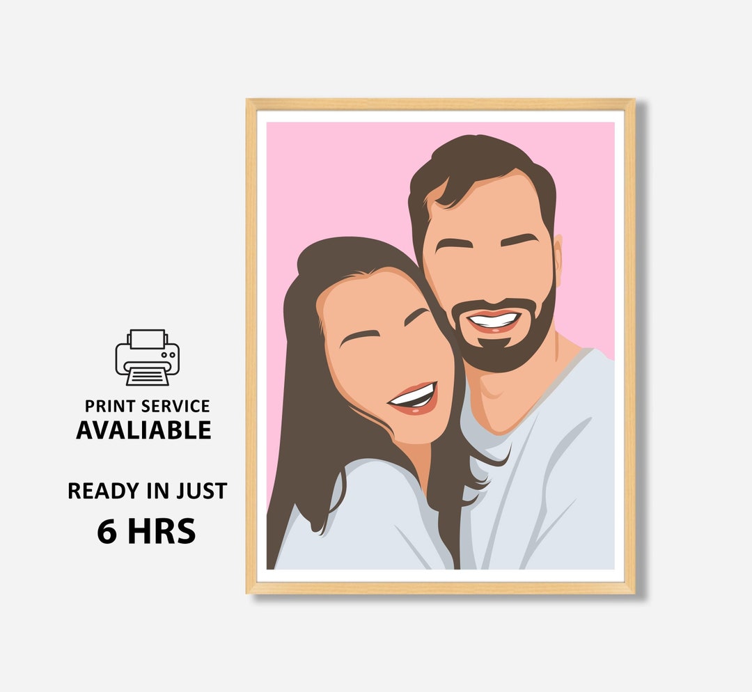 Faceless Portrait, Couple Illustration, Personalised Portrait ...