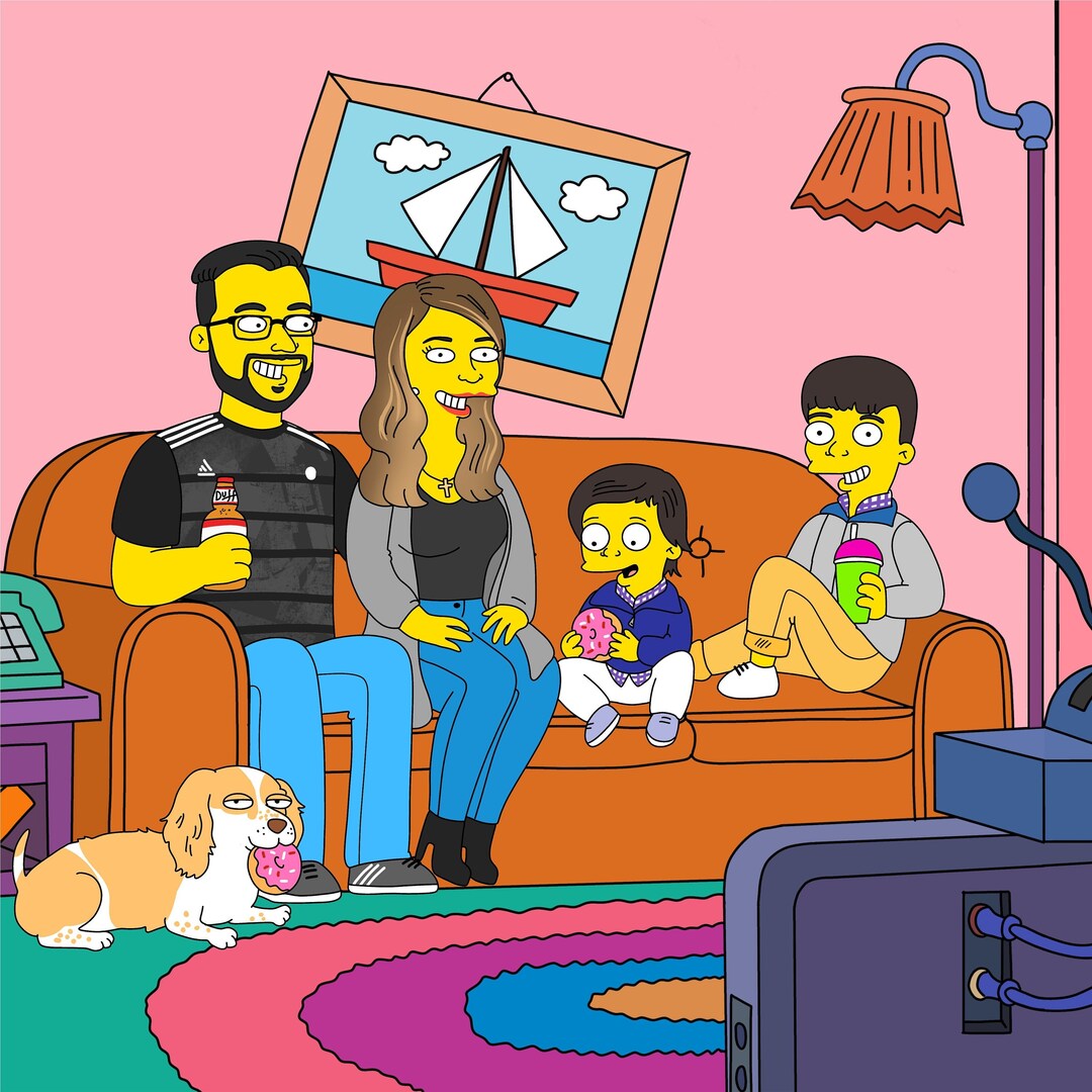 Simpson Family, Simpson Cartoon Portrait, Family Portrait, Couple ...