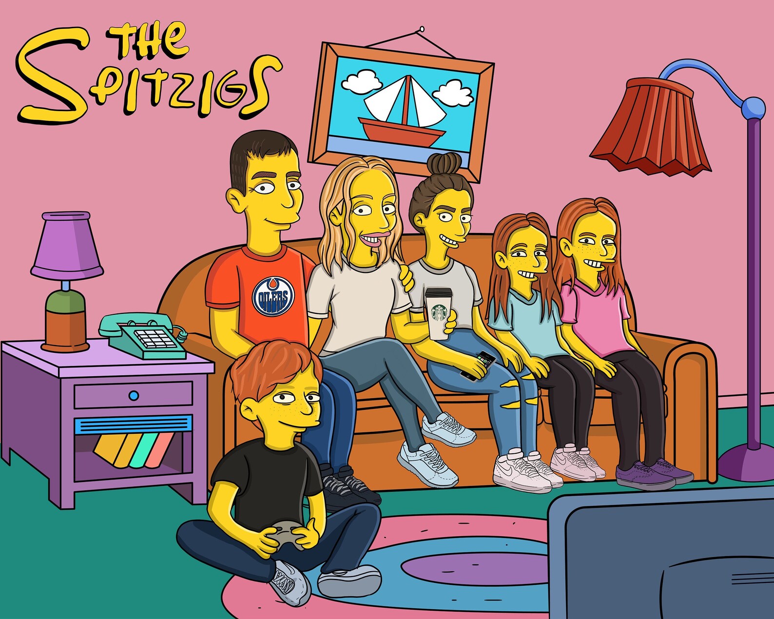 Simpsons Portrait Custom Family Portrait Custom Couple | Etsy