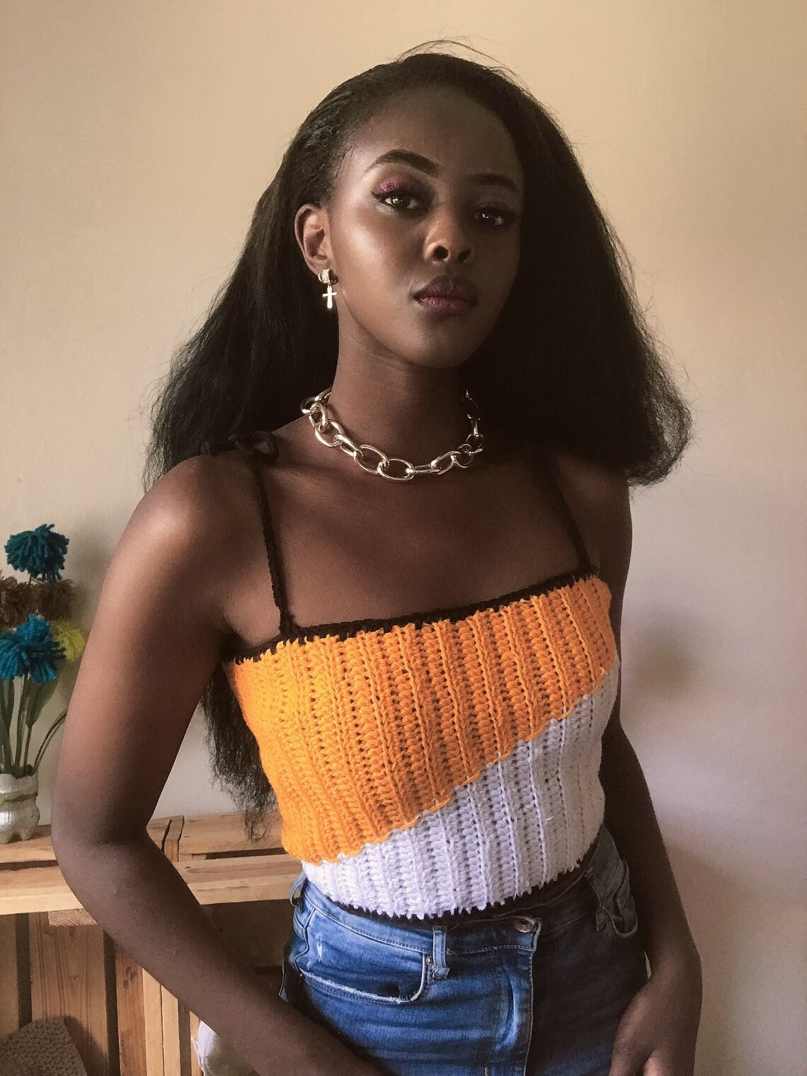 Two Toned Crochet Ribbed Top Crochet Tube Top Crochet - Etsy