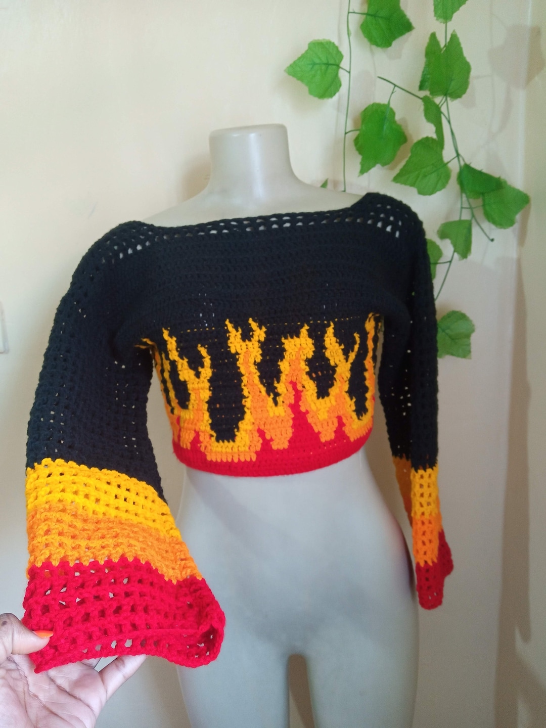 Flames Crochet Top Pattern,crochet Sweater Pattern,instant PDF Download, Crochet Top Pattern ...