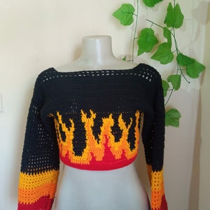 Flames Crochet Top Pattern,crochet Sweater Pattern,instant PDF Download ...