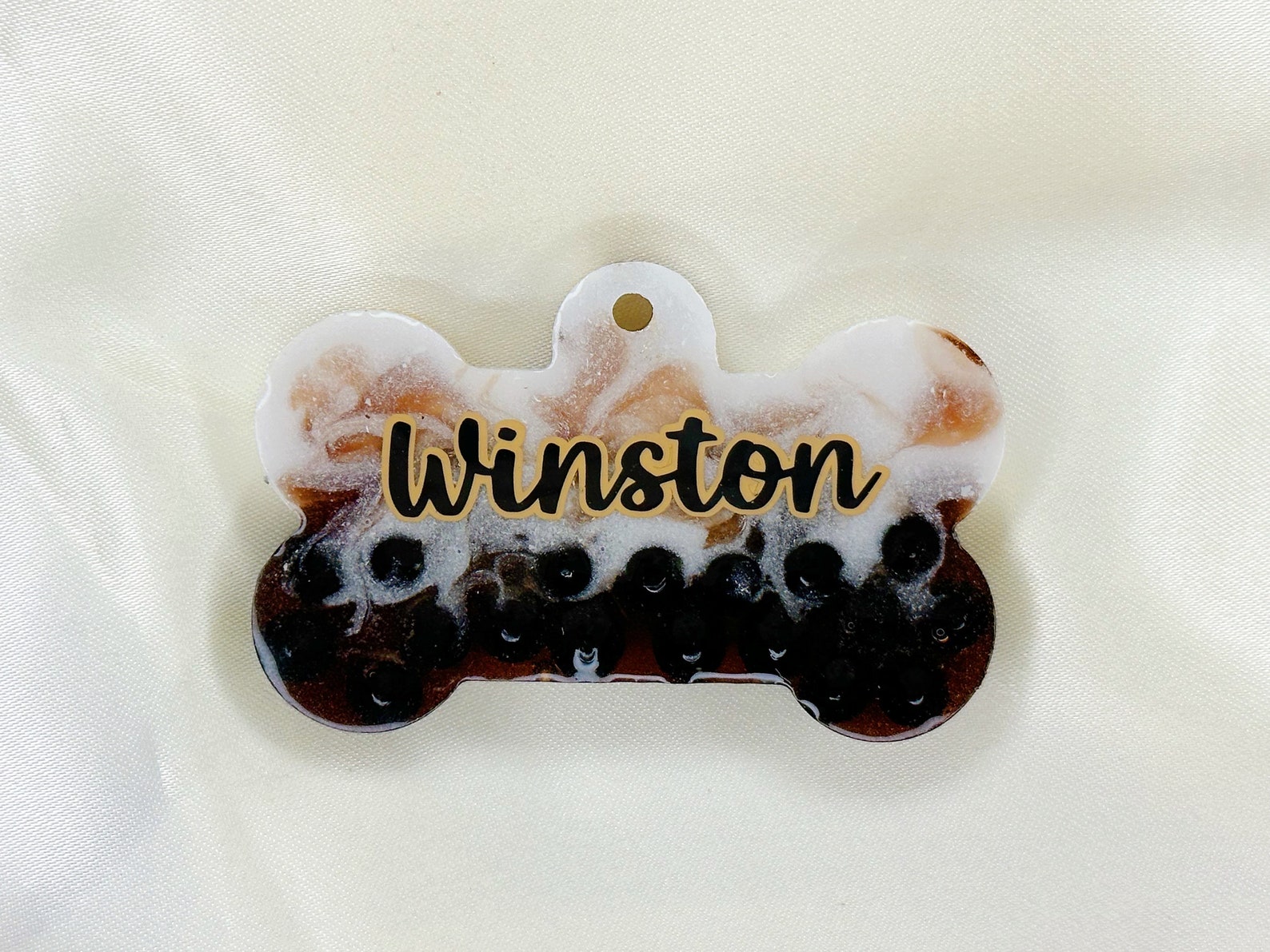 Boba Pet Tag, Custom Pet Tag, Personalized, Custom Dog Tag, Resin Dog ...