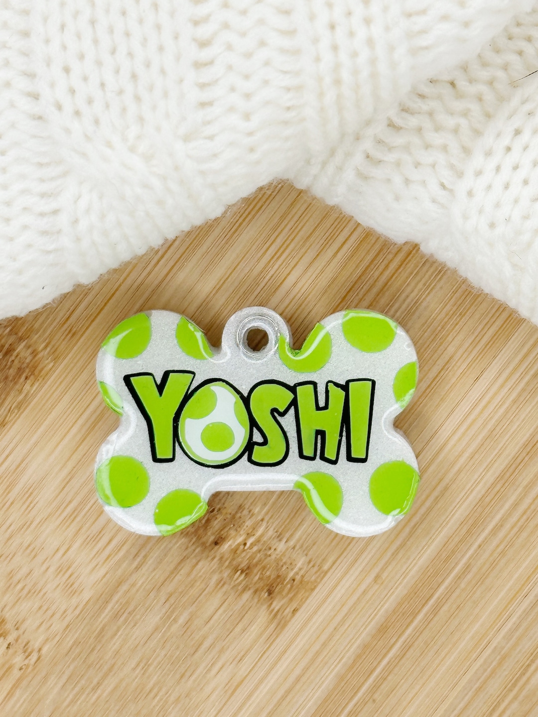 Yoshi Dog Tag, Personalized Pet Tag, Custom Dog Tag, Resin Dog Tag, Pet ...