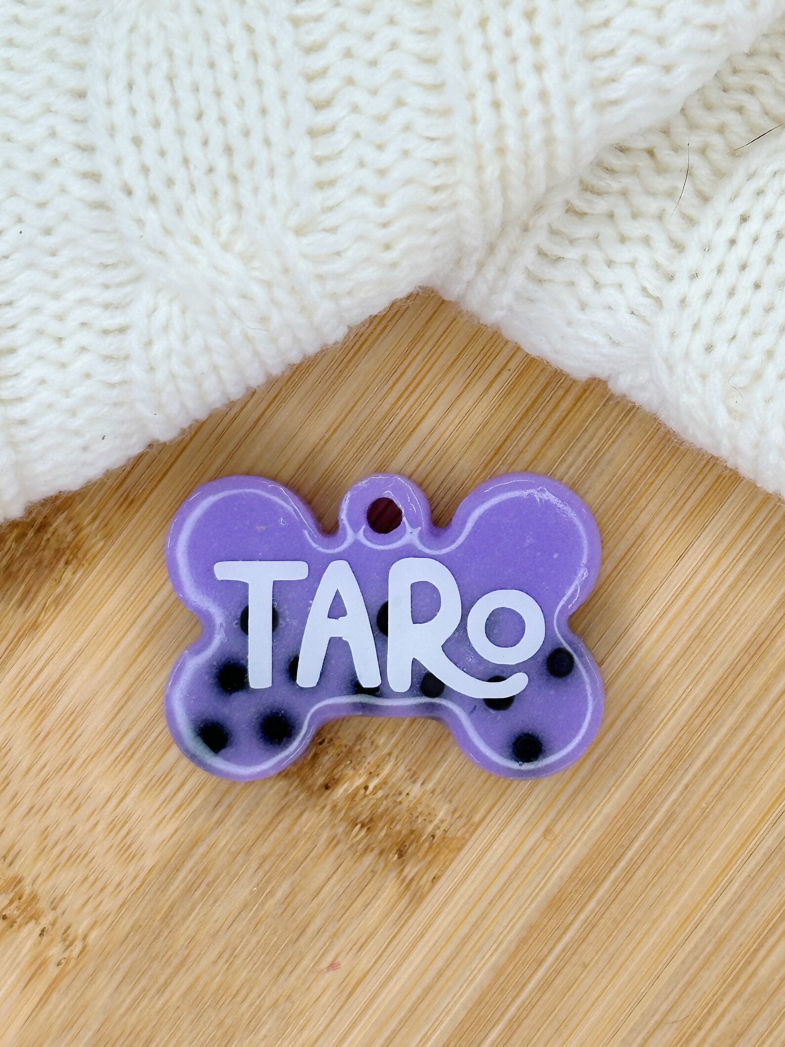 Boba Pet Tag, Custom Pet Tag, Personalized, Custom Dog Tag, Resin Dog ...