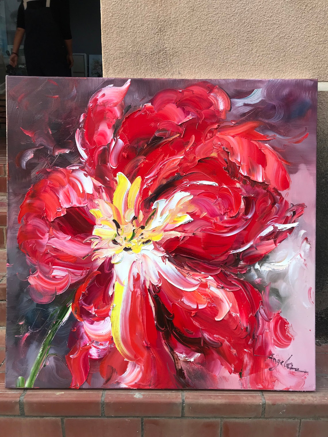 Flower Painting On CanvasLarge Original Abstract | Etsy