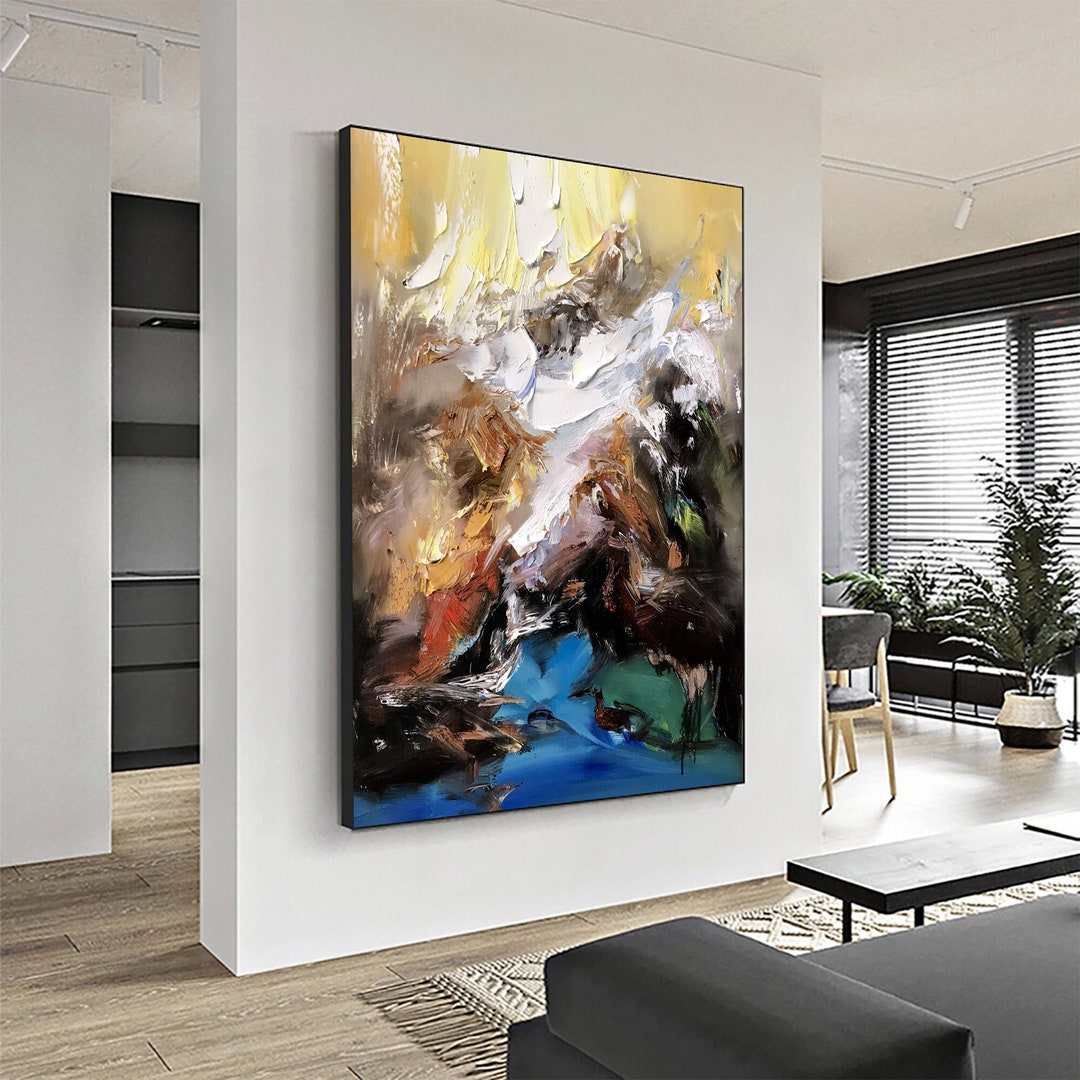 Colorful Textured Abstract Painting 3D White Texture Art Black - Etsy