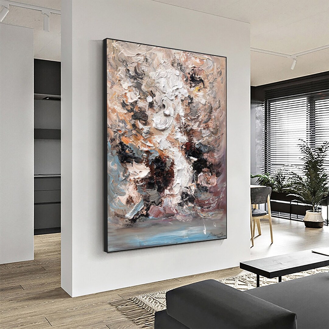 Large Beige Texutre Wall Art 3D Beige Minimalist Painting - Etsy