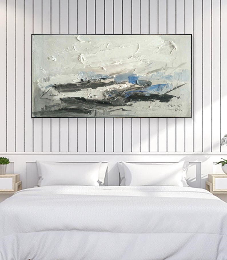 Minimal Abstract Canvas Art Gray Texture Painting Textured | Etsy