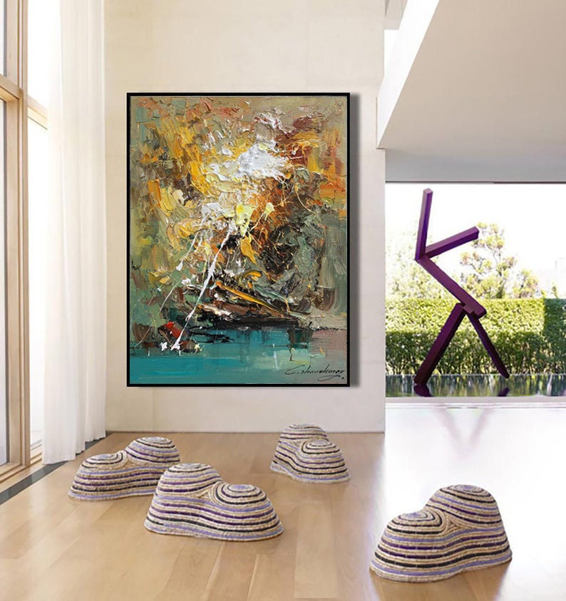 Colorful Painting Large Abstract Paintings Original Living | Etsy