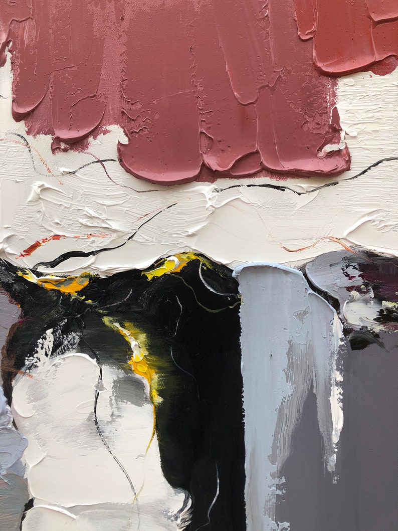 Large Original Abstract Painting Brown Painting Gray | Etsy