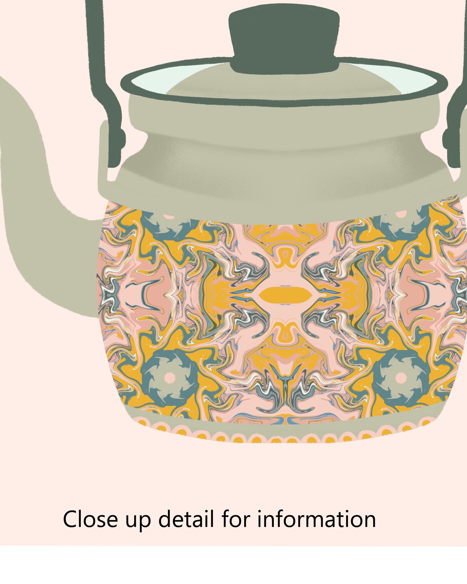 Folk Teapot Art Print Digital Download Instant Kitchen Wall - Etsy