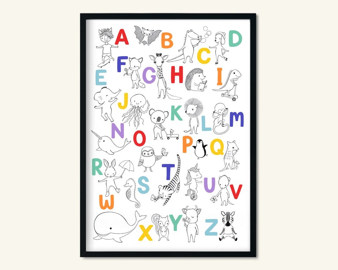 Animal Alphabet Rainbow Printable Animal ABC Poster Rainbow - Etsy UK