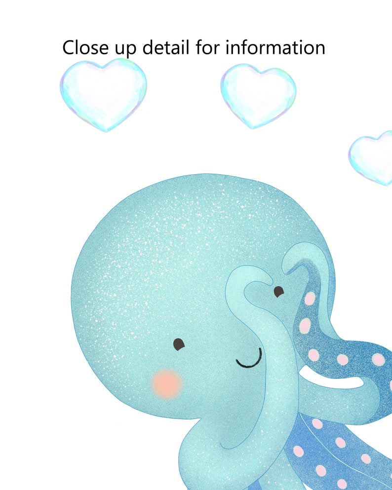Baby Octopus Printable Ocean Theme Nursery Wall Art Sea Life - Etsy