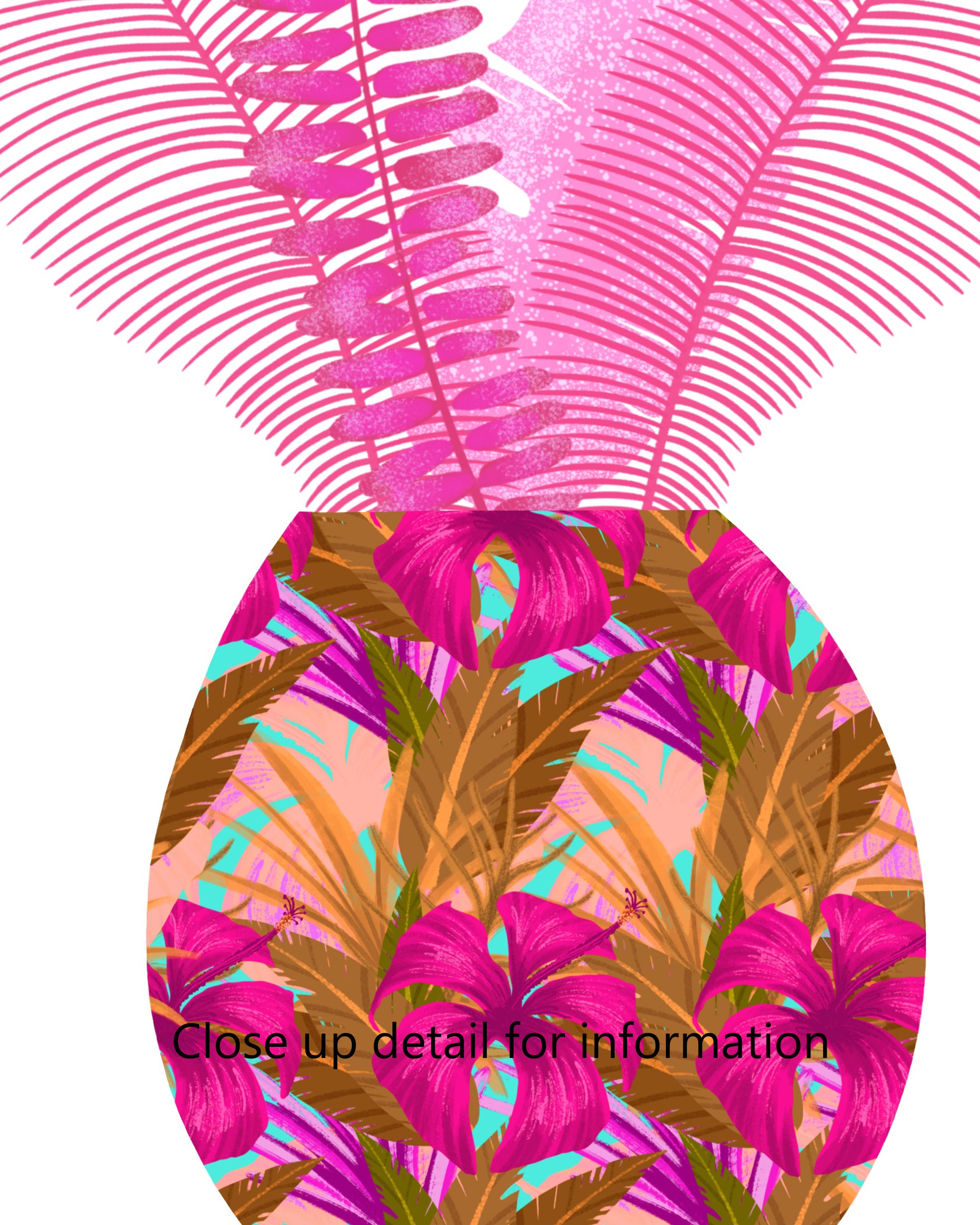 Flora Vase Digital Printable, Bold Botanical With Feathers Wall Art ...