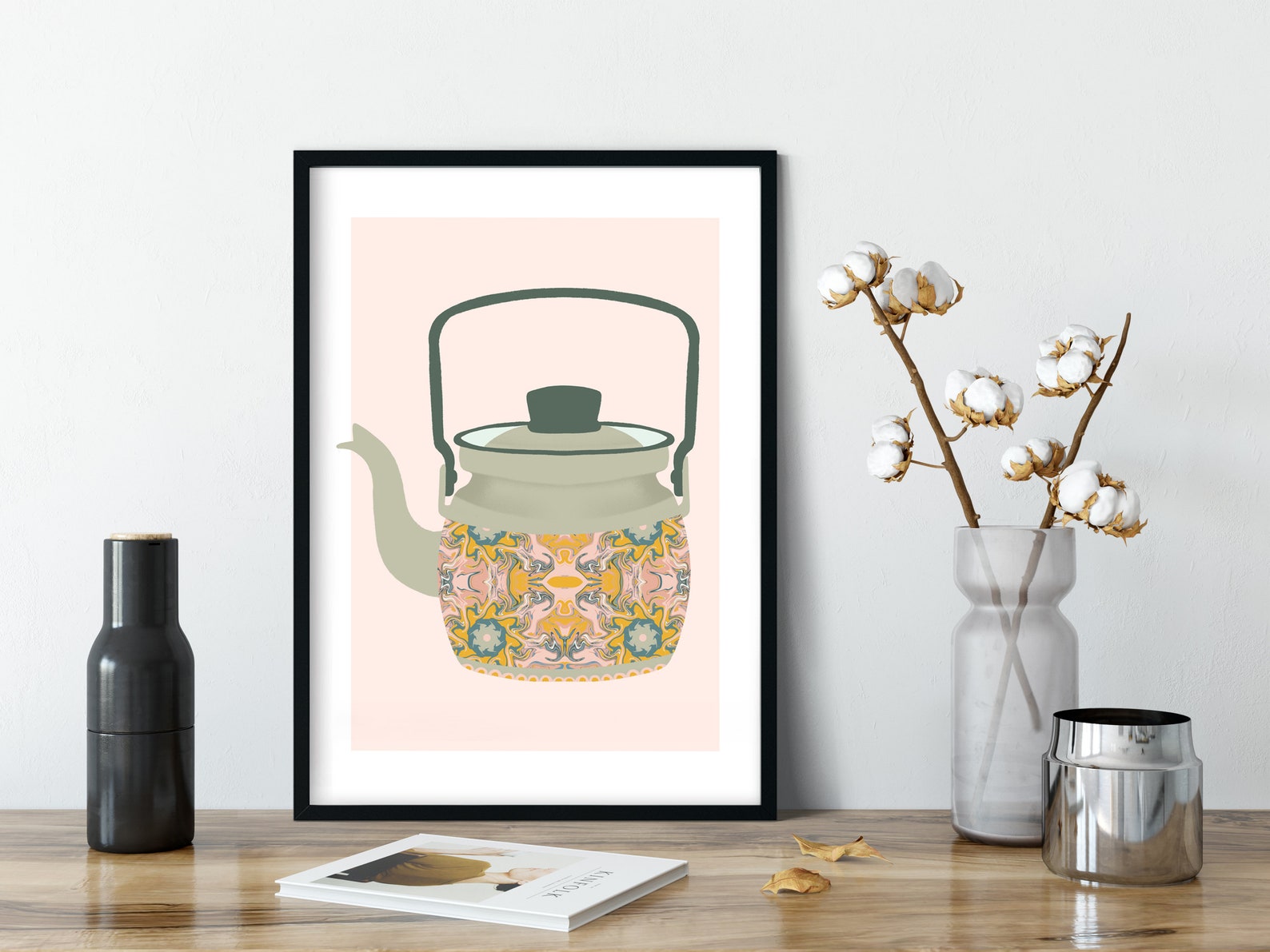 Folk Teapot Art Print Digital Download Instant Kitchen Wall - Etsy