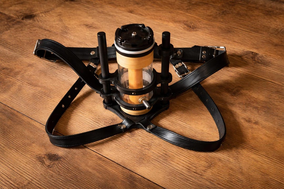 Fetish Leather Harness for Venus 2000 & Tremblr With Stainless Steel ...
