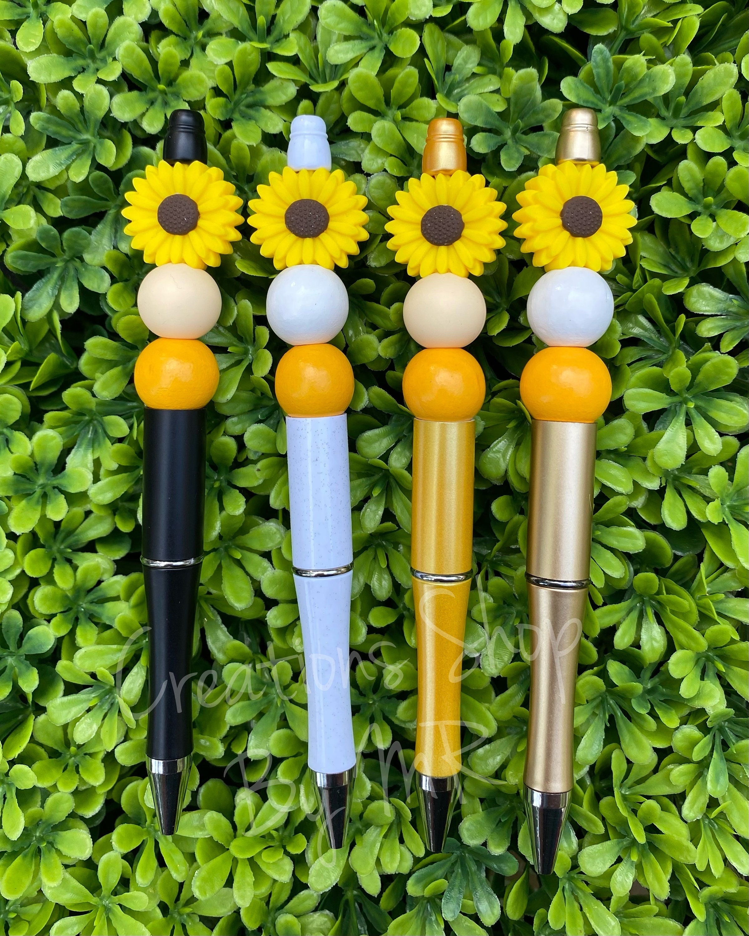 Sunflower Beaded Pen Luxury Beaded Pen Silicone Beads - Etsy