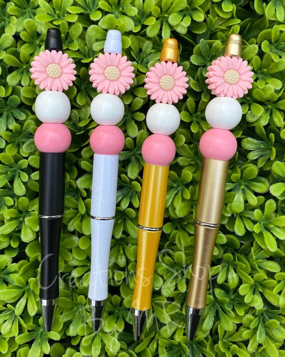 Pink Sunflower Beaded Pen Cute Pen Sunflower Lover - Etsy