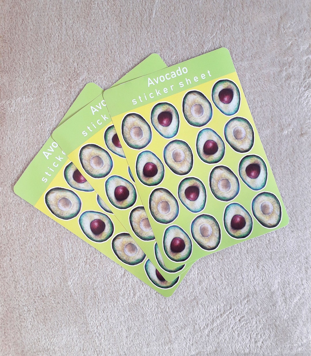 Avocado Sticker Sheet Kiss Cut Sticker Laptop Decal Journaling Planner ...
