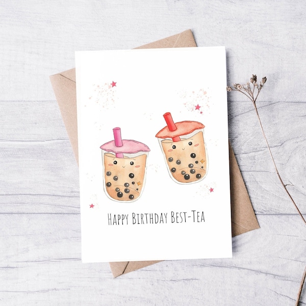 Bubble Tea Card - Etsy Australia