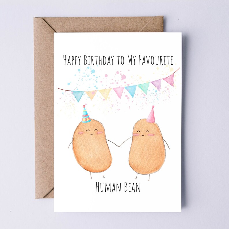 Handmade Birthday Card | Happy Birthday to My Favourite Human Bean ...